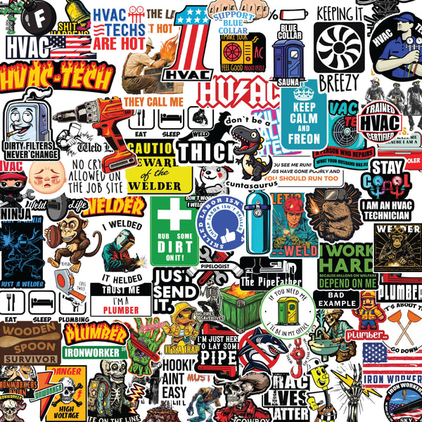 Blue Collar Sticker Pack - Durable Stickers (120 pcs) – Nashville Metal Art