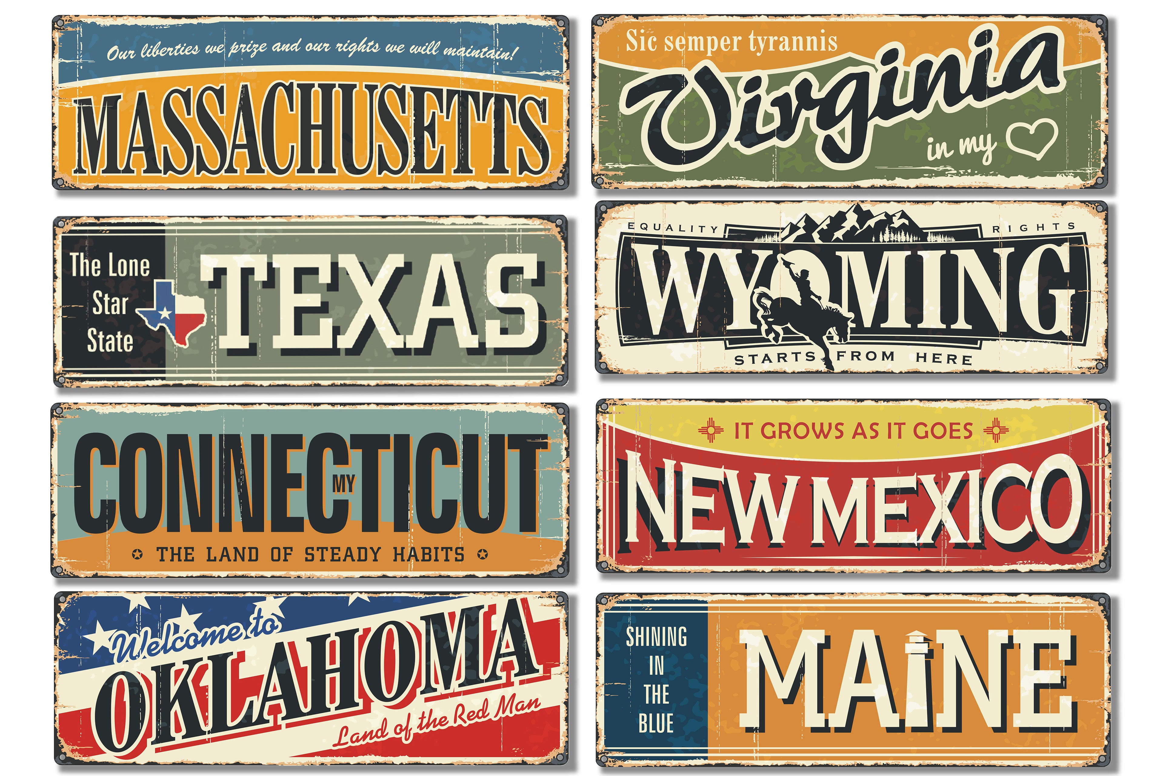 Vintage State Sign - Nostalgic Metal Decor – Nashville Metal Art