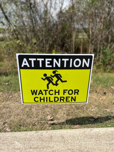 ATTENTION Watch For Children Yard Sign | Promote Safety – Nashville ...
