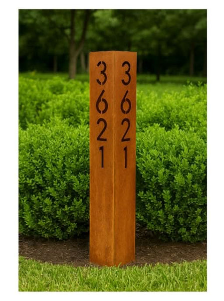 Modern 6x6 Steel Address Post –Custom Cutout or Magnetic Alum. Numbers ...