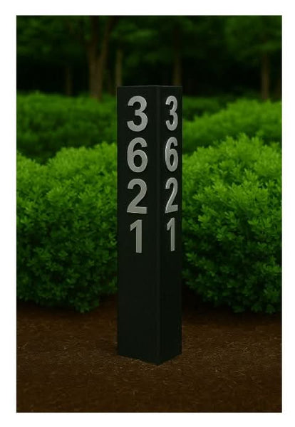 Modern 6x6 Steel Address Post –Custom Cutout or Magnetic Alum. Numbers ...