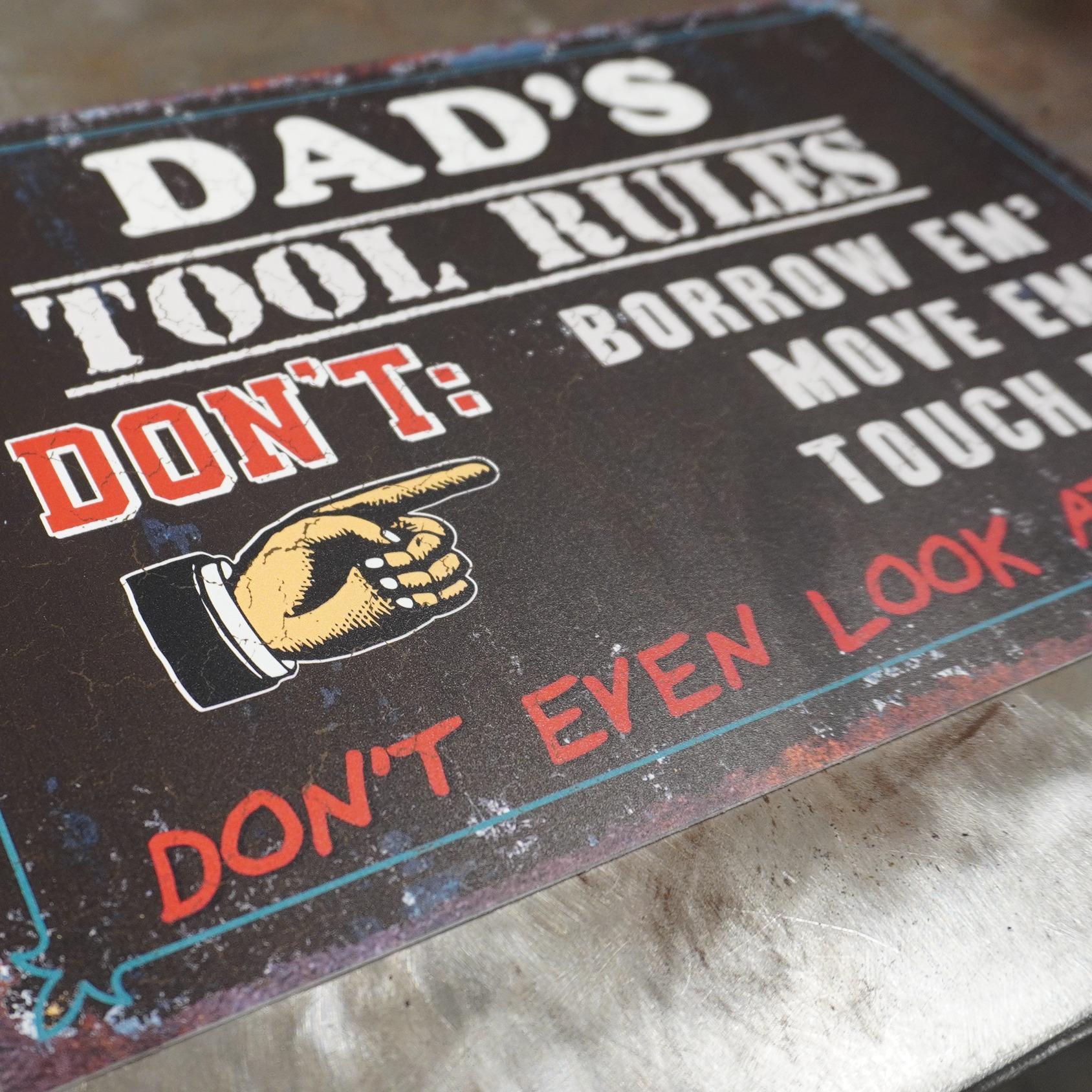Dad's Tool Rules - Epic Father's Day Decor – Nashville Metal Art