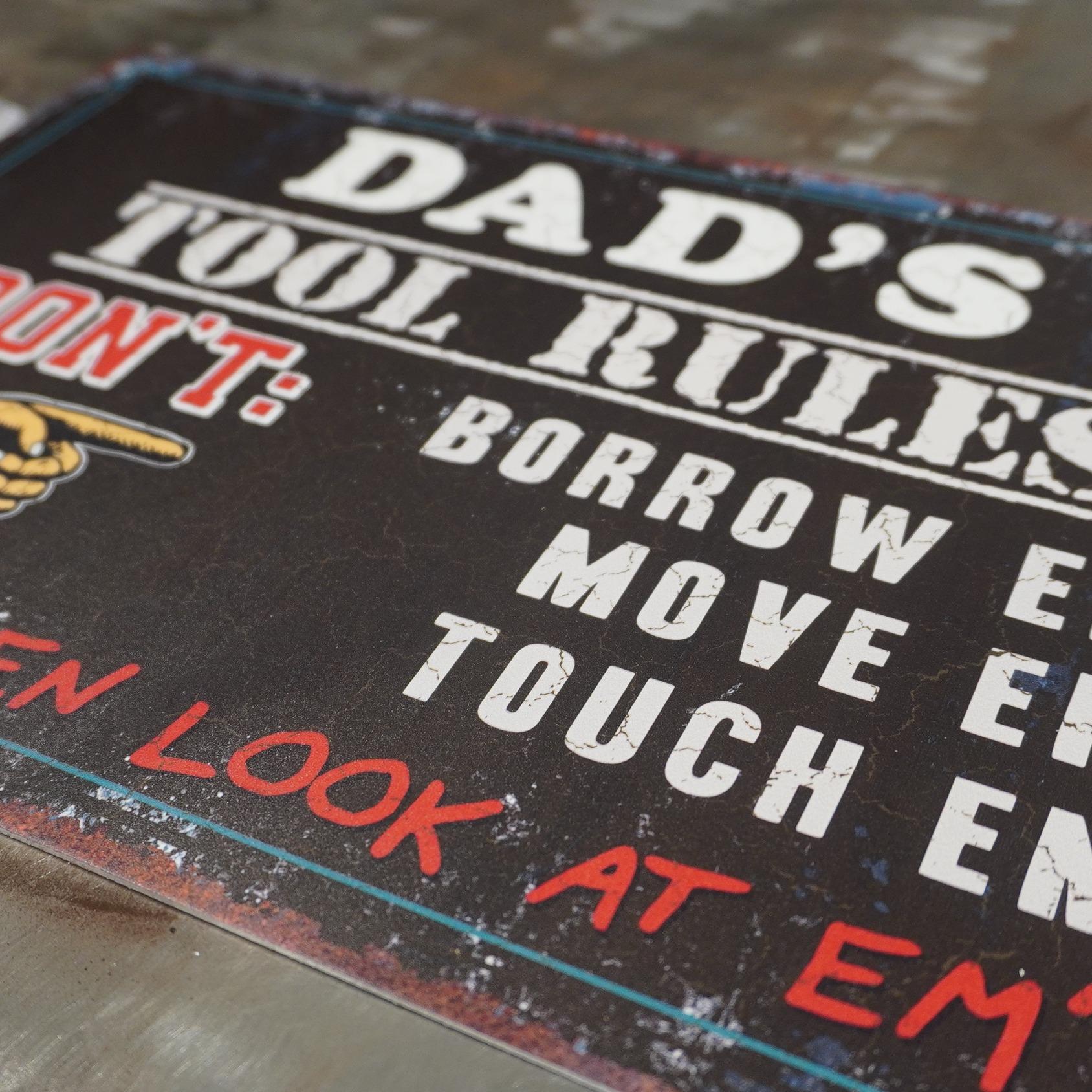 Dad's Tool Rules - Epic Father's Day Decor – Nashville Metal Art