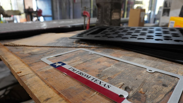 I'm From Texas License Plate Frame - Show Your Pride – Nashville Metal Art
