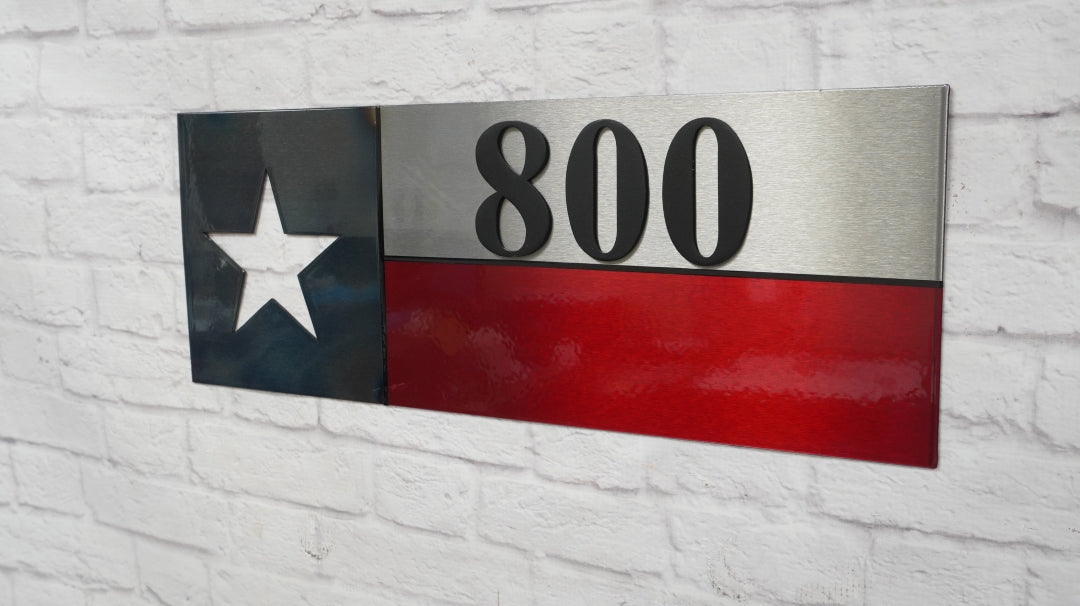 Texas Flag Address Sign - High Quality 100% USA MADE – Nashville Metal Art