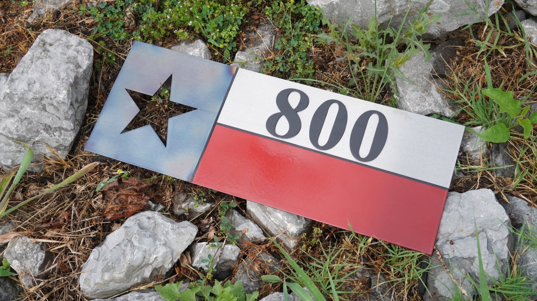 Texas Flag Address Sign - High Quality 100% USA MADE – Nashville Metal Art