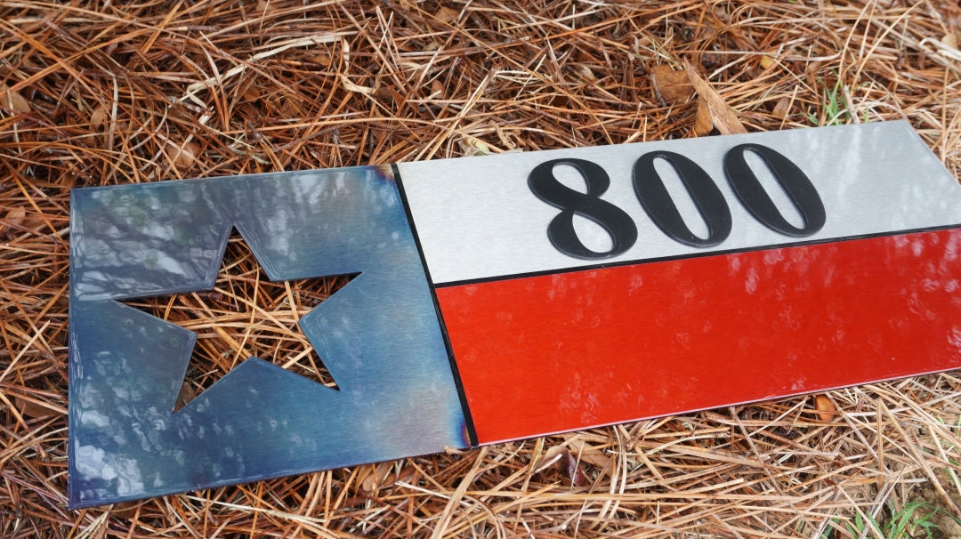 Texas Flag Address Sign - High Quality 100% USA MADE – Nashville Metal Art