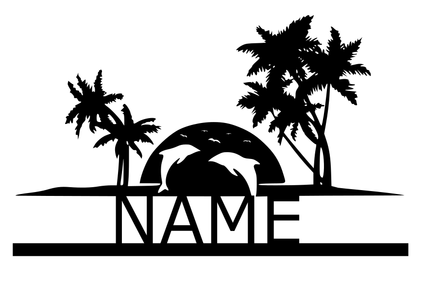 Dolphin Beach- Monogram – Nashville Metal Art
