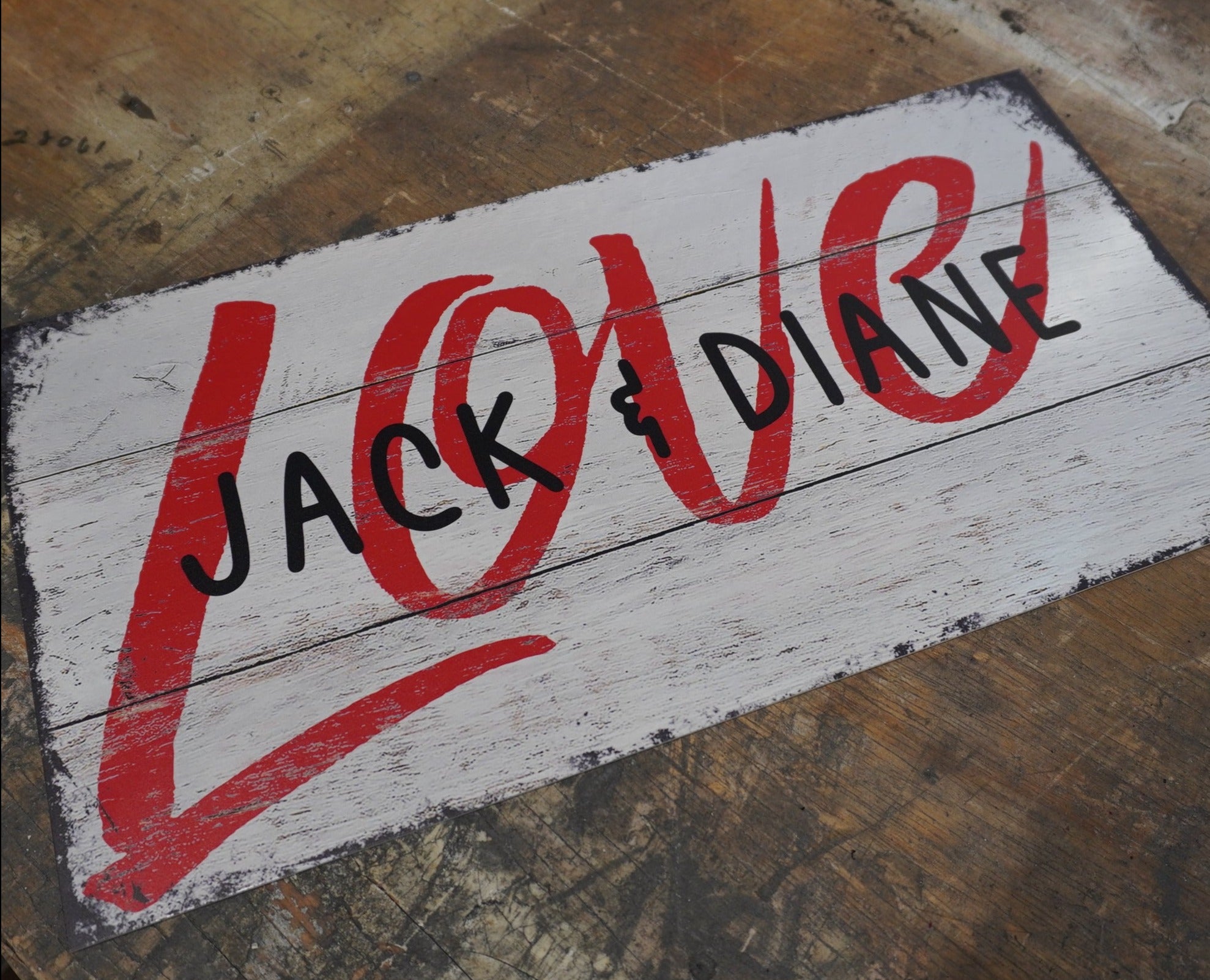 Rustic "Personalized" Love Sign – Nashville Metal Art