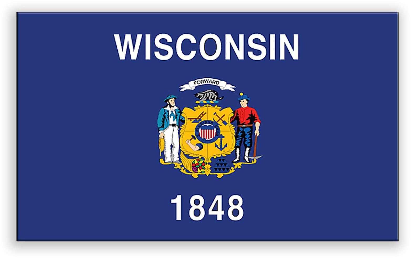 Wisconsin State Metal Flag – Nashville Metal Art
