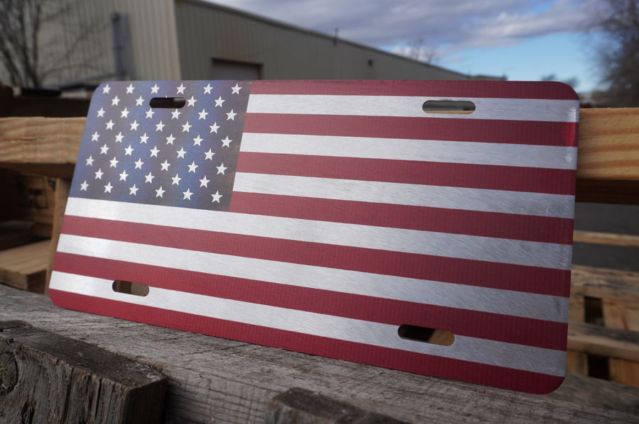 American Flag License Plate
